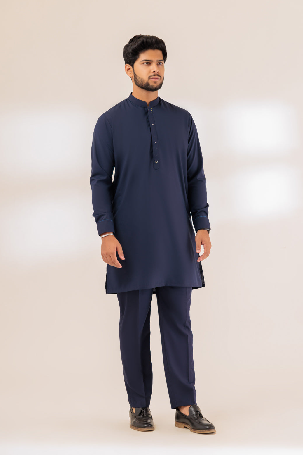 H-GLASS-BLENDED-KURTA PAJAMA TROUSER - (KSS23-056) – Bonanza Satrangi