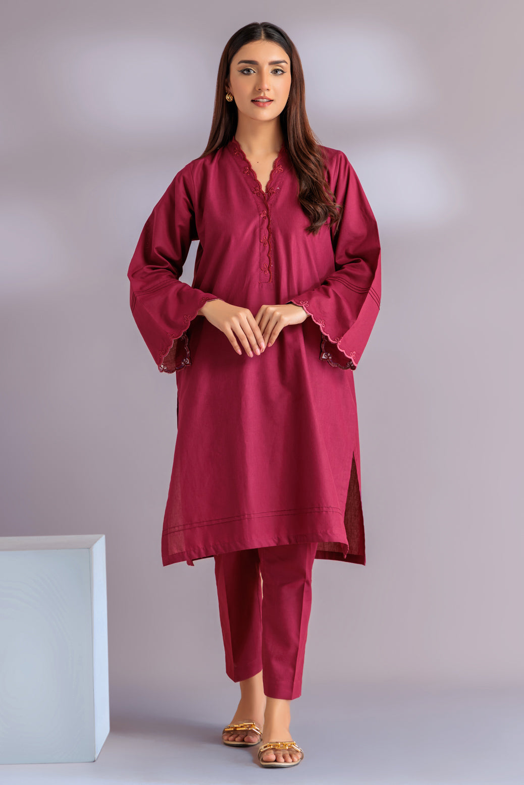 MAROON-CAMBRIC-2 PIECE (SRLS232P19) – Bonanza Satrangi