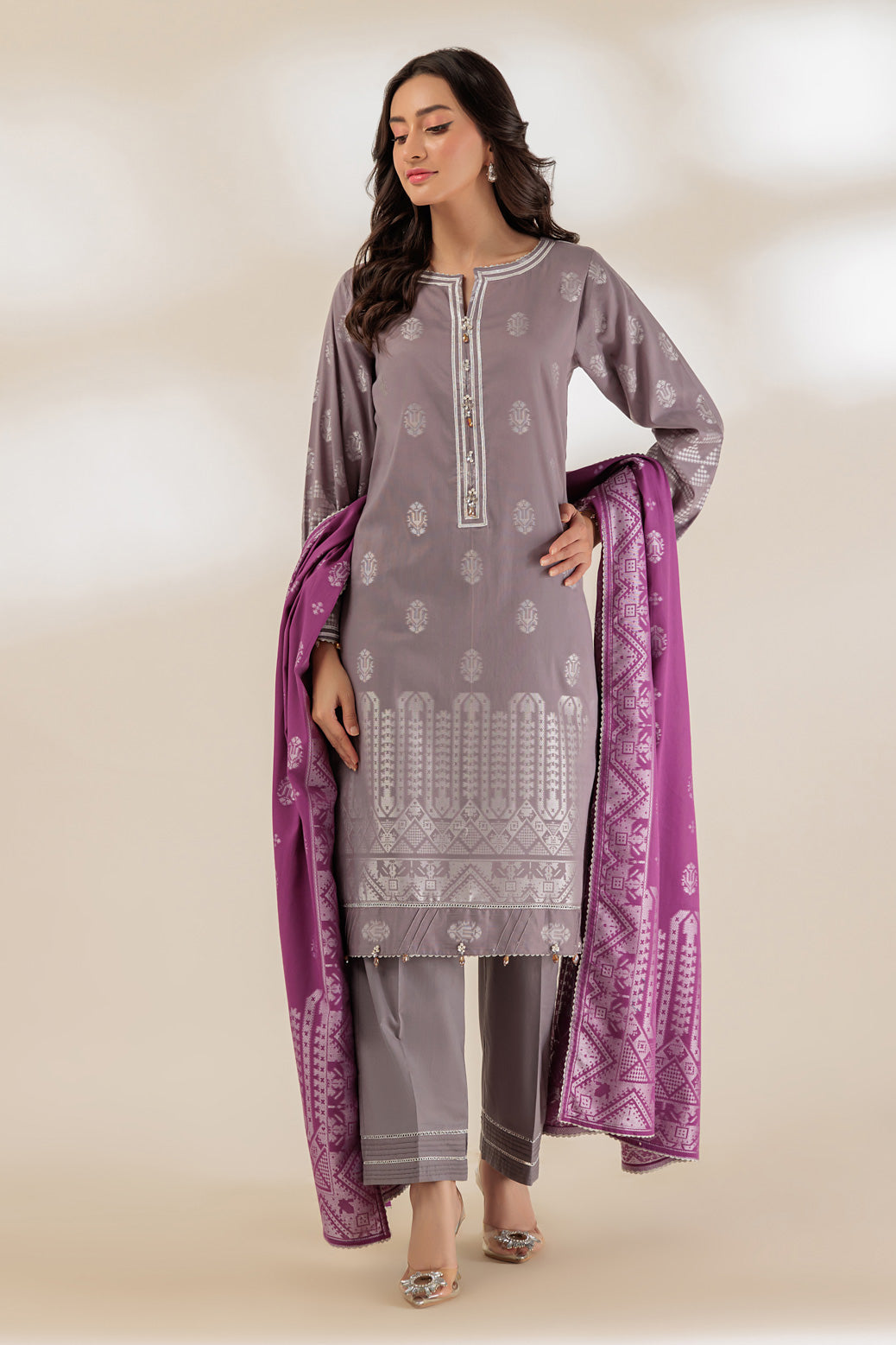 GREY-JACQUARD-3 PIECE (BJ2243P01) – Bonanza Satrangi