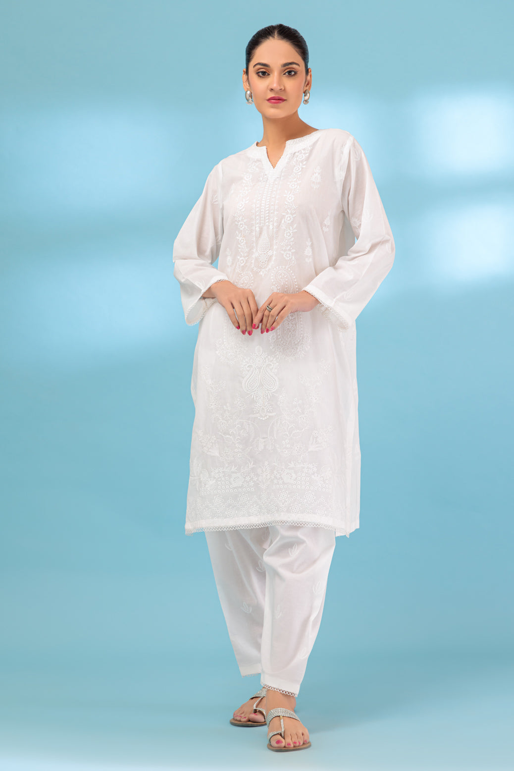 WHITE-CAMBRIC-2 PIECE (BSHS232P01) – Bonanza Satrangi