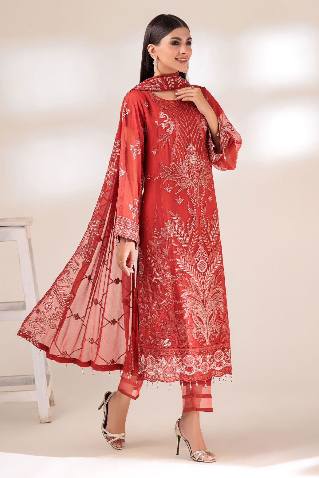RUST-CHIFFON-3 PIECE (MWF233P01) – Bonanza Satrangi