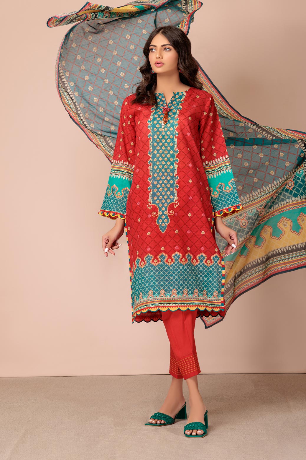 RED-LAWN-3 PIECE (SAS233P98) – Bonanza Satrangi