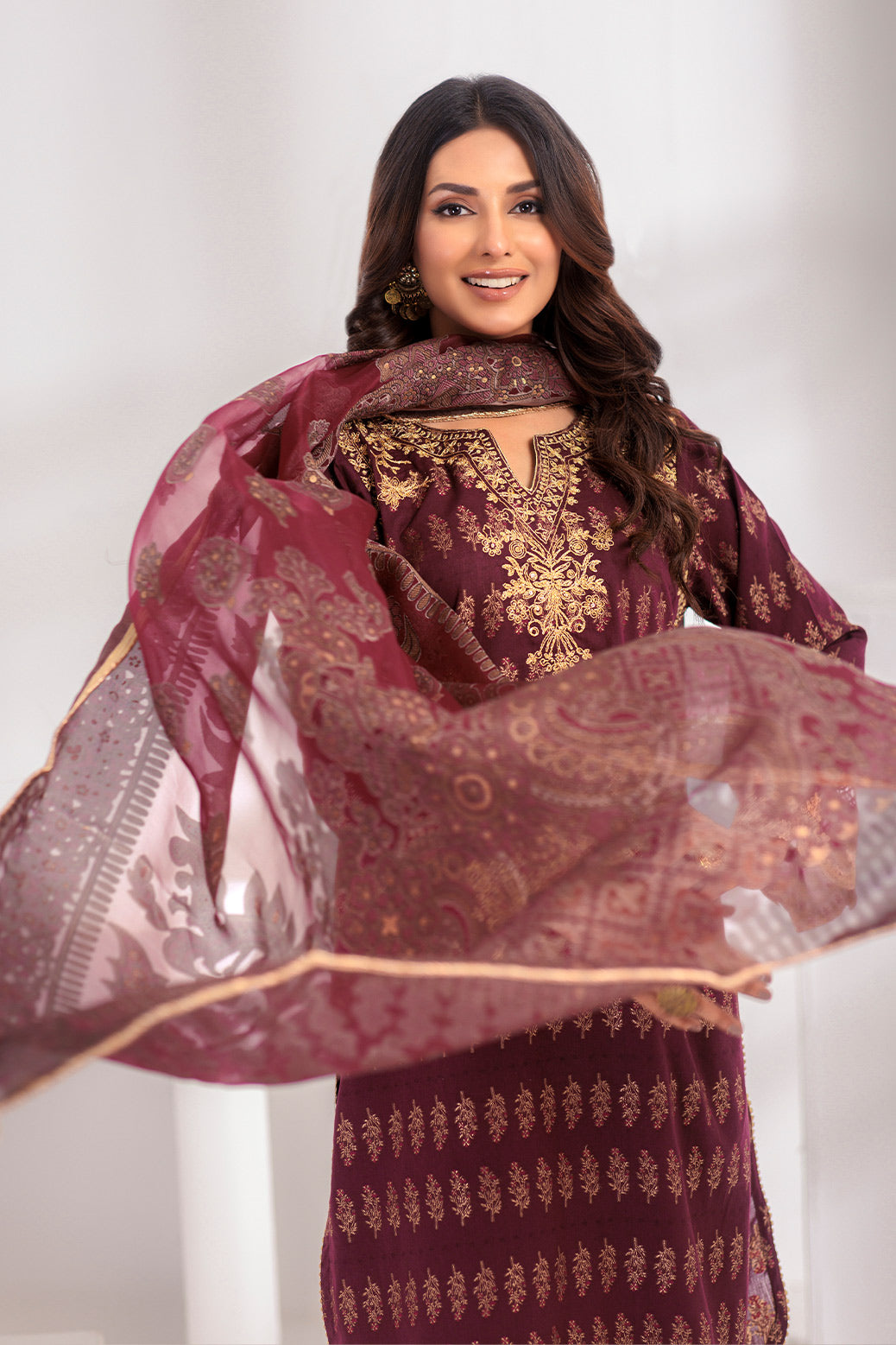 MAROON-DYED-3 PIECE (SS5243P08) – Bonanza Satrangi
