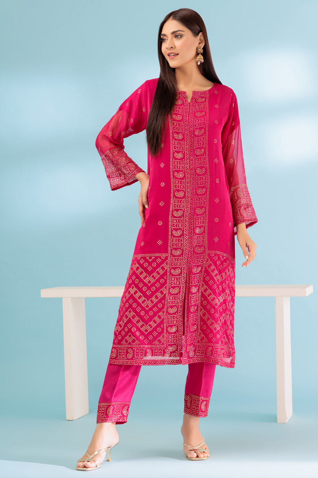 HOT-PINK-DYED-2 PIECE (SSS232P52) – Bonanza Satrangi