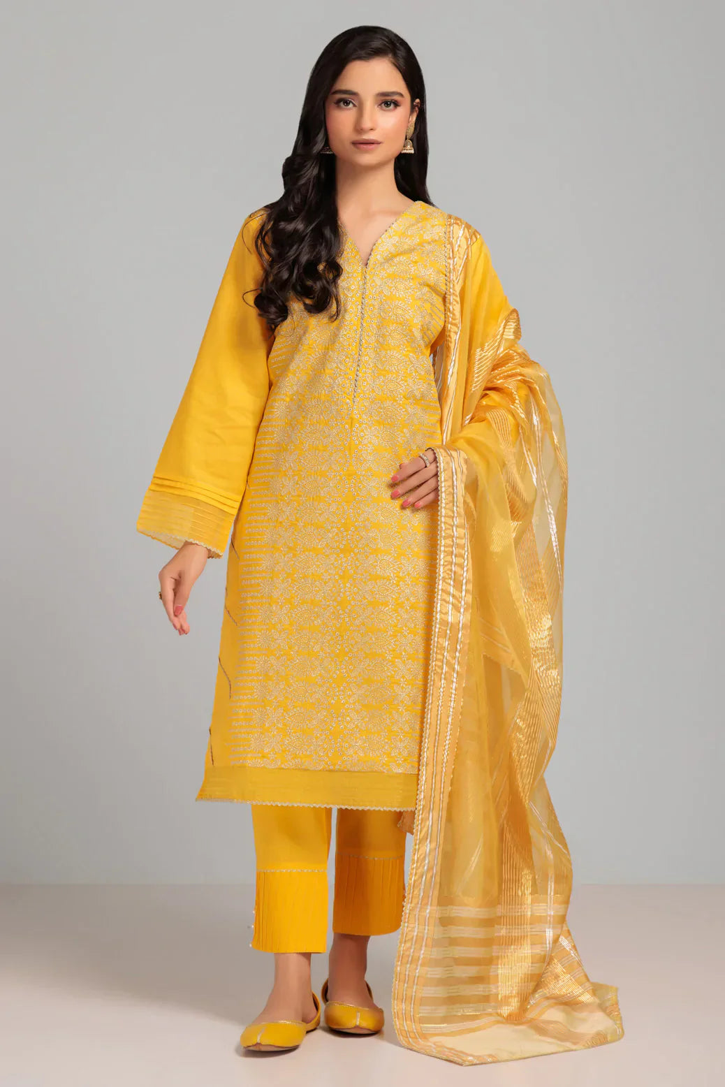 D-YELOW-CAMBRIC-3 PIECE (WHS223P06) – Bonanza Satrangi